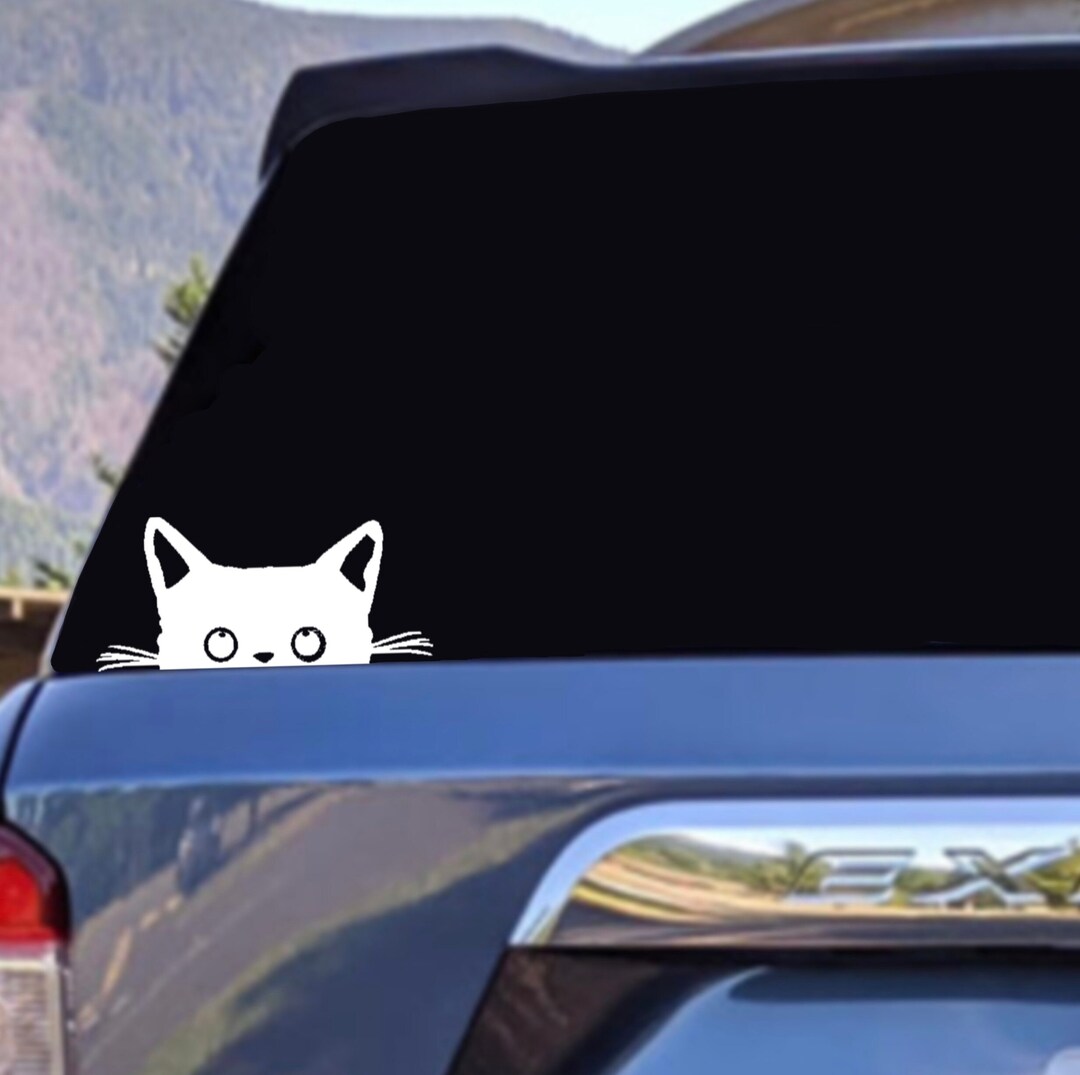 Cat Peekaboo Cat Kitten Peeking Decal Car Sticker Truck Decal Car ...