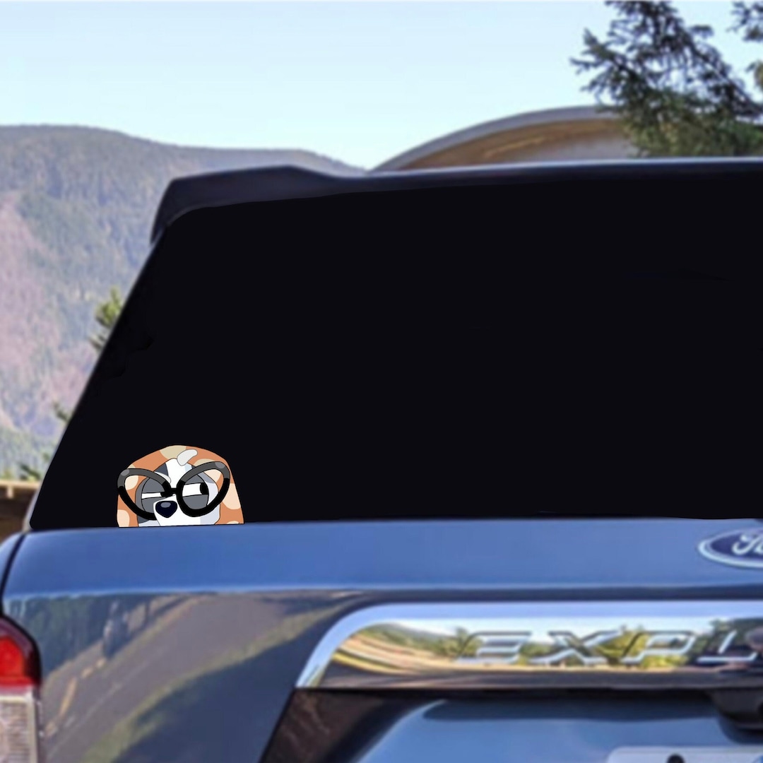 Grouchy Granny Window Peeker Stickers Blue Funny Decal Car Sticker ...