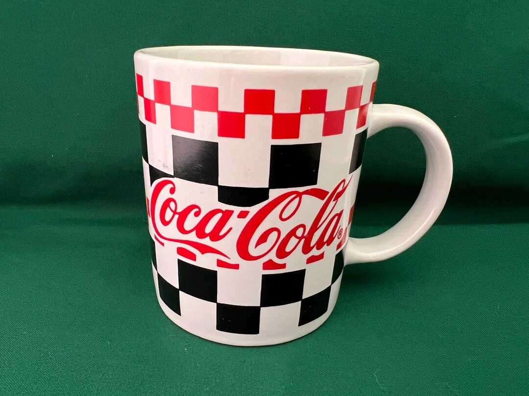 1997 Gibson Coca-cola Checkerboard Coffee Mug - Vintage Coke ...