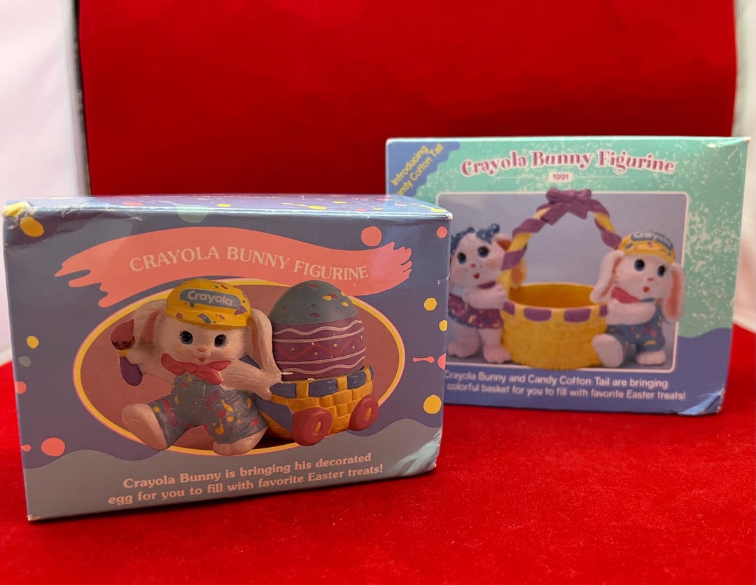 1991 Hallmark Crayola Easter Bunny Figurines - Set of 2 - Etsy