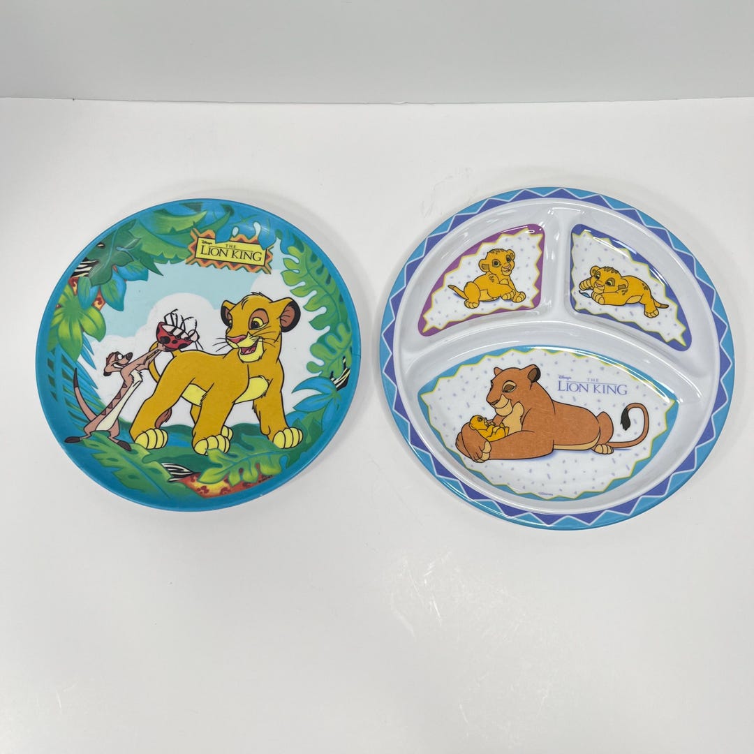 Vintage Disney Lion King Kids Plates – Simba, Timon, Nala & Sarabi Lot ...