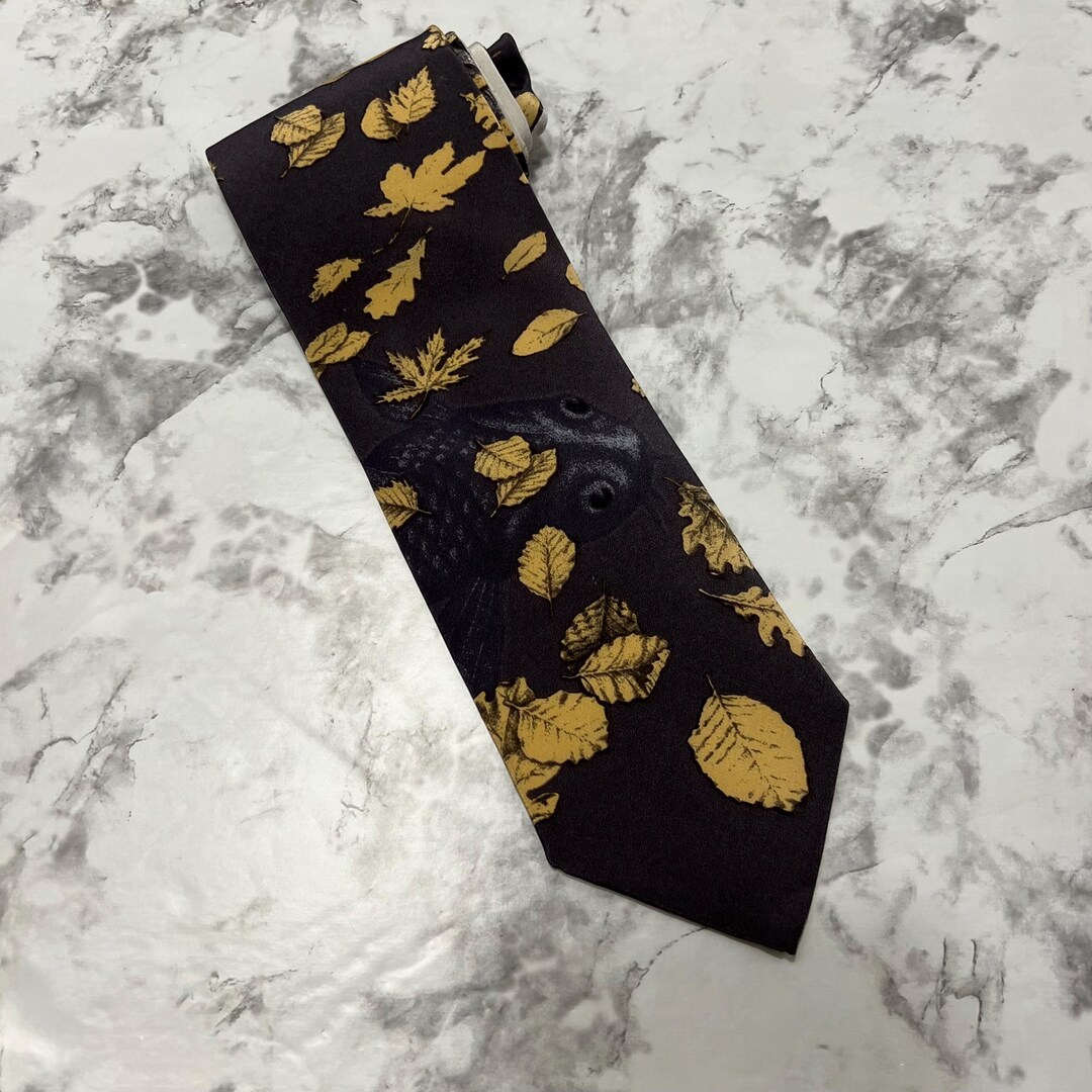 Vintage M.C. Escher Silk Necktie – Gray Tree & Fish Illusion Design ...