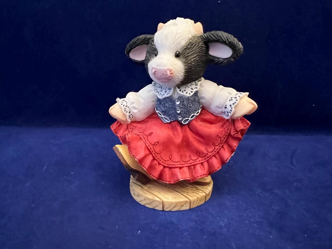 1998 Mary’s Moo Moos "i’d Love to Dance With Moo" Figurine – Cow in Red ...
