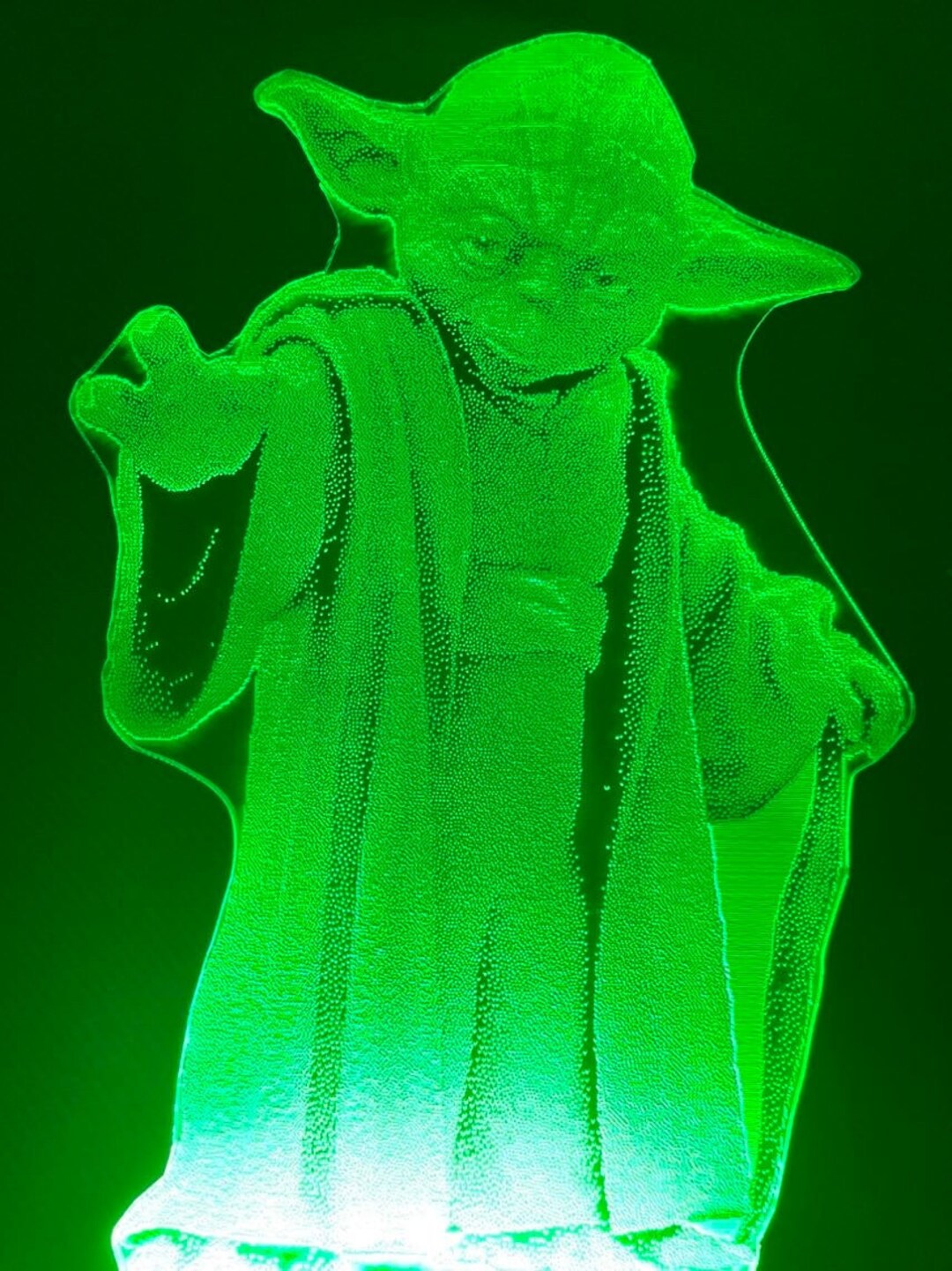 Yoda Hologram Edge Lit Acrylic LED Light - Etsy