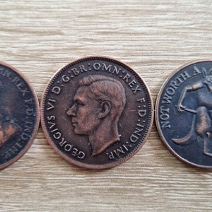1930 1945 Penny Brass Razoo Coin Set Australian Collector - Etsy