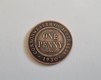 Australian 1930 One Penny KGV Collection Filler Coin Token - Etsy
