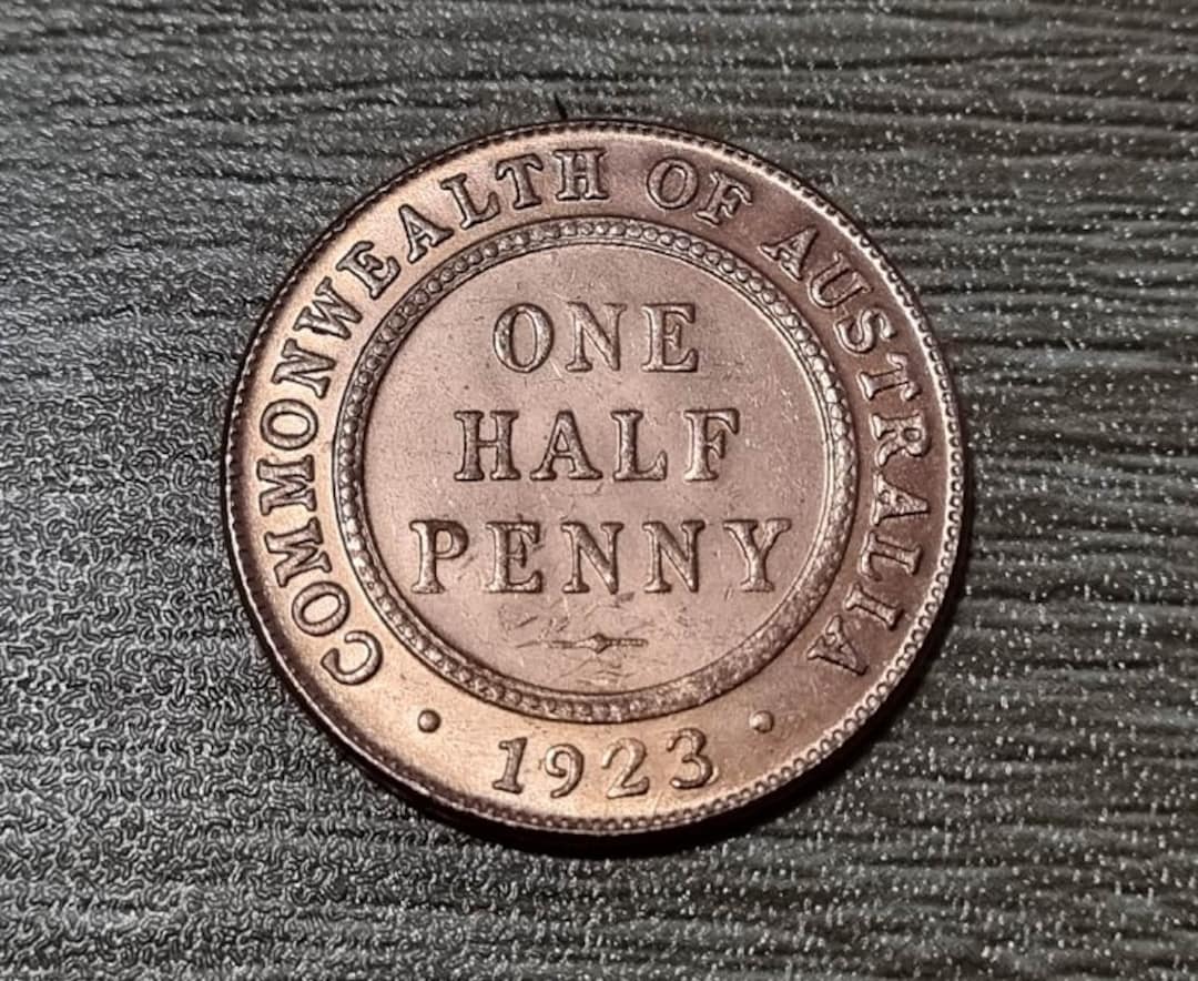 Australian 1923 One Half Penny KGV Collectors Filler Coin Token Minelab ...