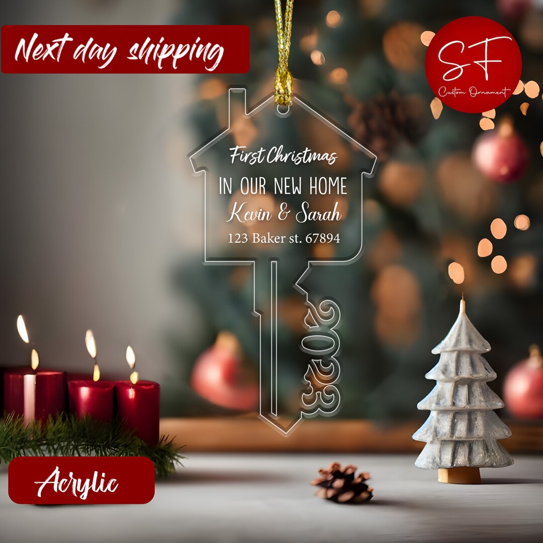 First Christmas in Our New Home Key Ornament, Custom Key Christmas ...