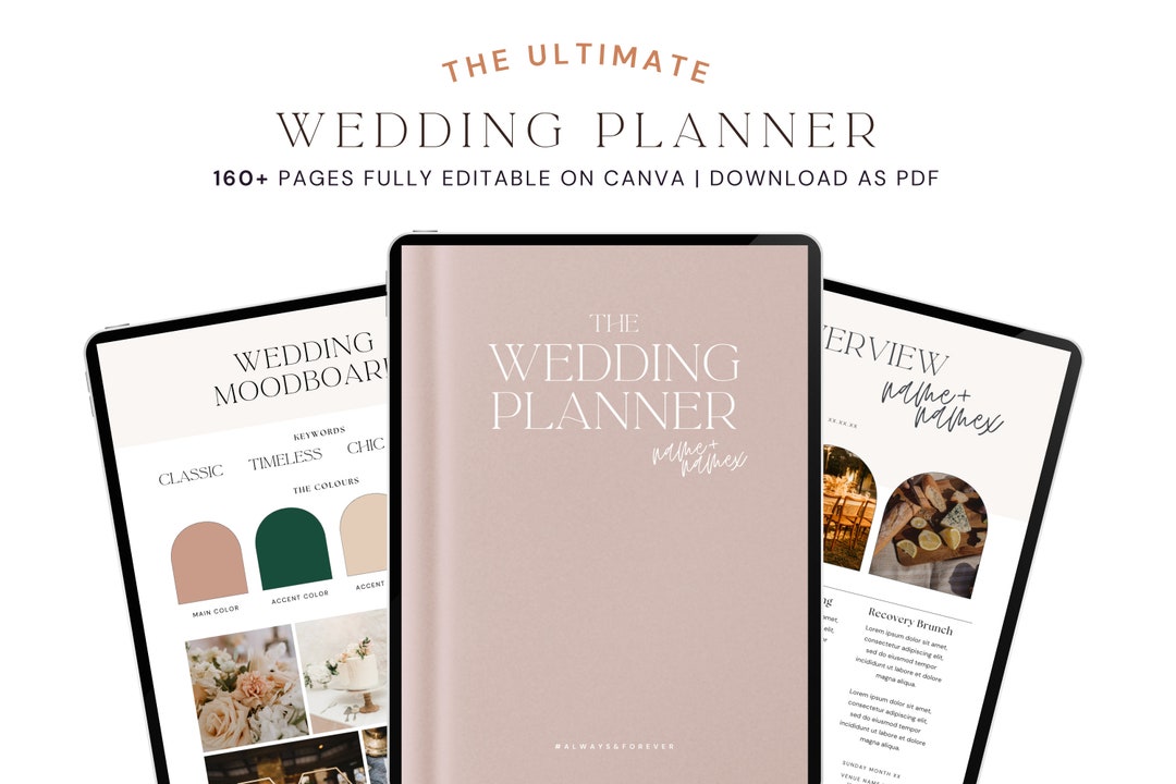 Ultimate Wedding Planner: 160+ Page Canva Template (digital Download ...