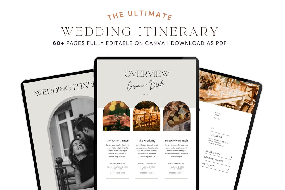 Digital Wedding Weekend Planner Binder 60+ Pages Wedding Planner ...