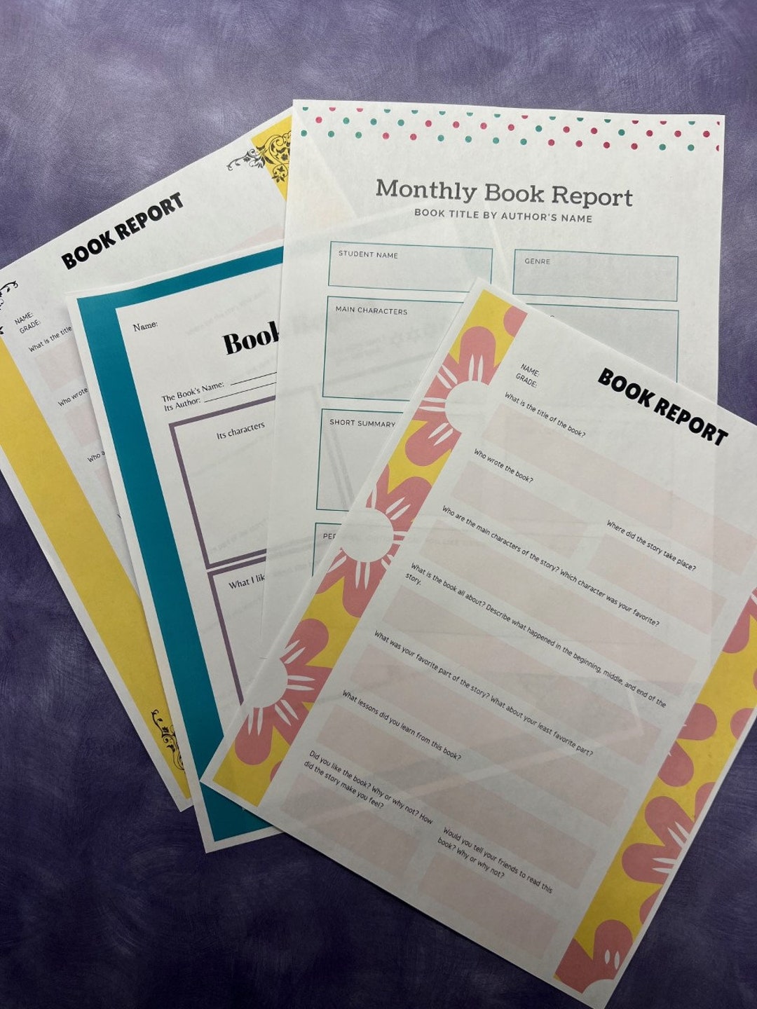 Kid Printable Book Report Bundle - Book Reviews - Etsy