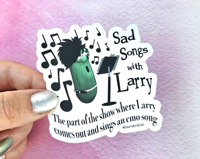 Veggie Tales Vinyl Sticker, Larry the Cucumber, Silly Songs With Larry ...