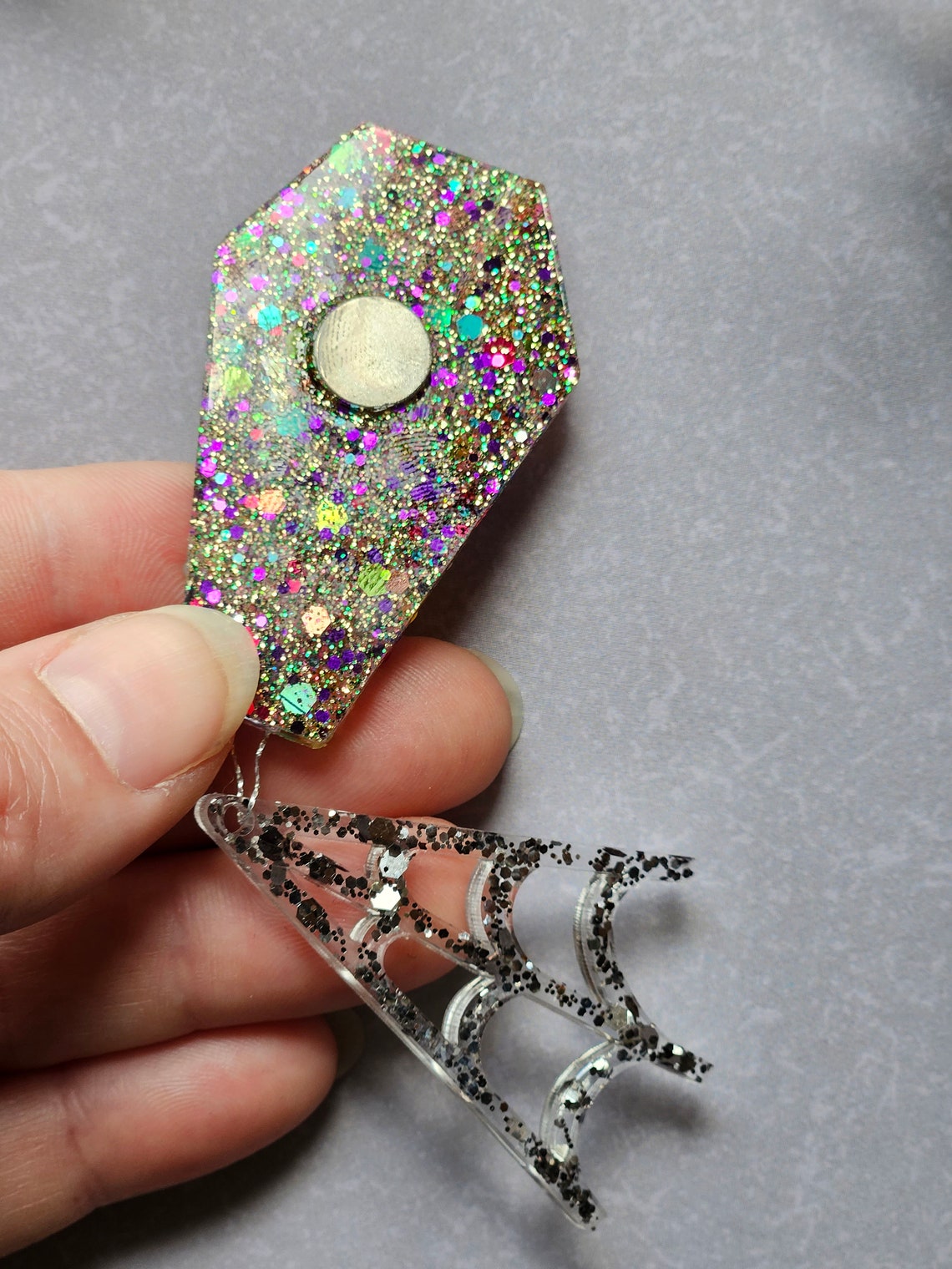 Beaded Coffin Refrigerator Magnet, Glitter Spider Web, Emo Decor - Etsy
