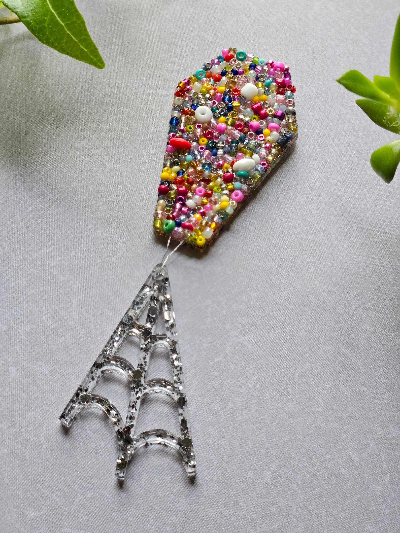 Beaded Coffin Refrigerator Magnet, Glitter Spider Web, Emo Decor - Etsy