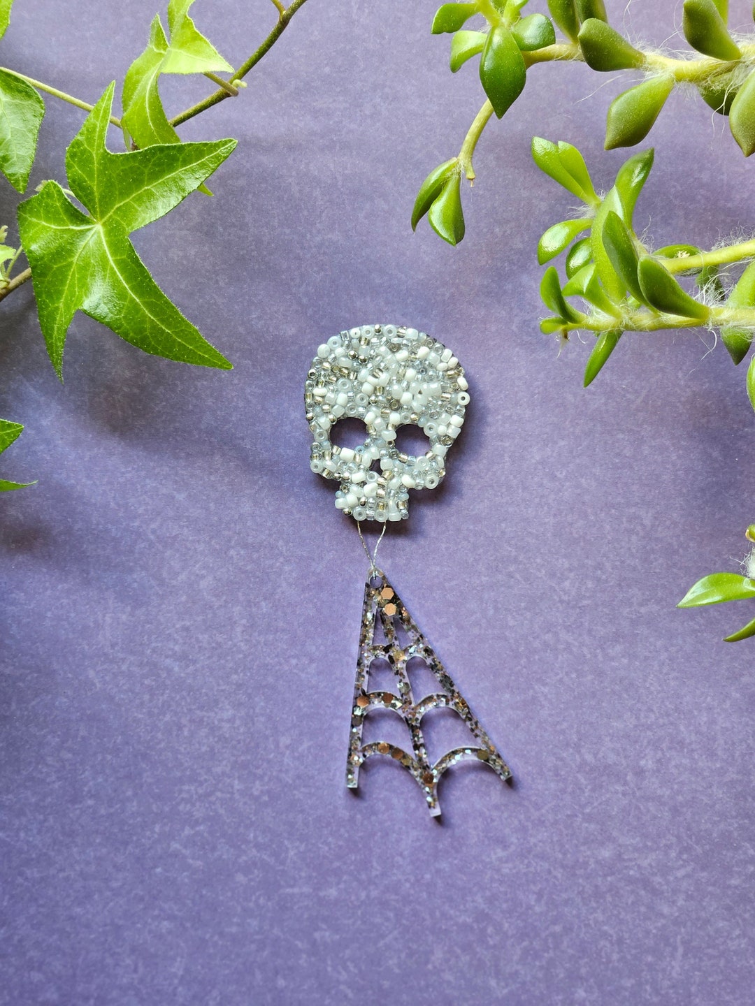 White Beaded Skull Refrigerator Magnet, Emo School Locker Accessories ...