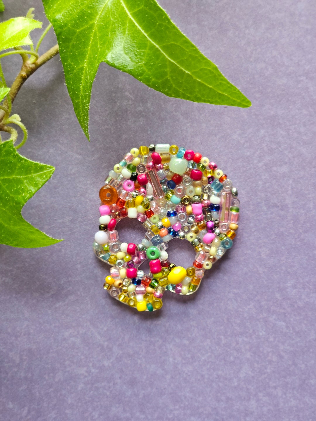 Rainbow Skull Refrigerator Magnet, Colorful Creepycore Art, Skull Art ...