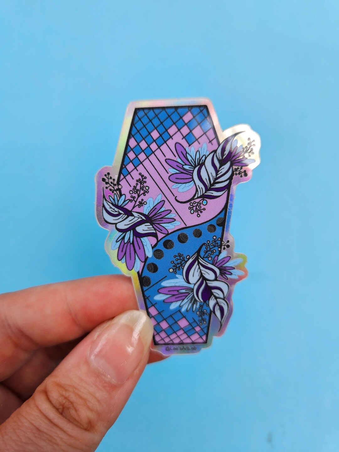 Holographic Coffin Sticker, Goth Stickers, Punk Vinyl Sticker ...