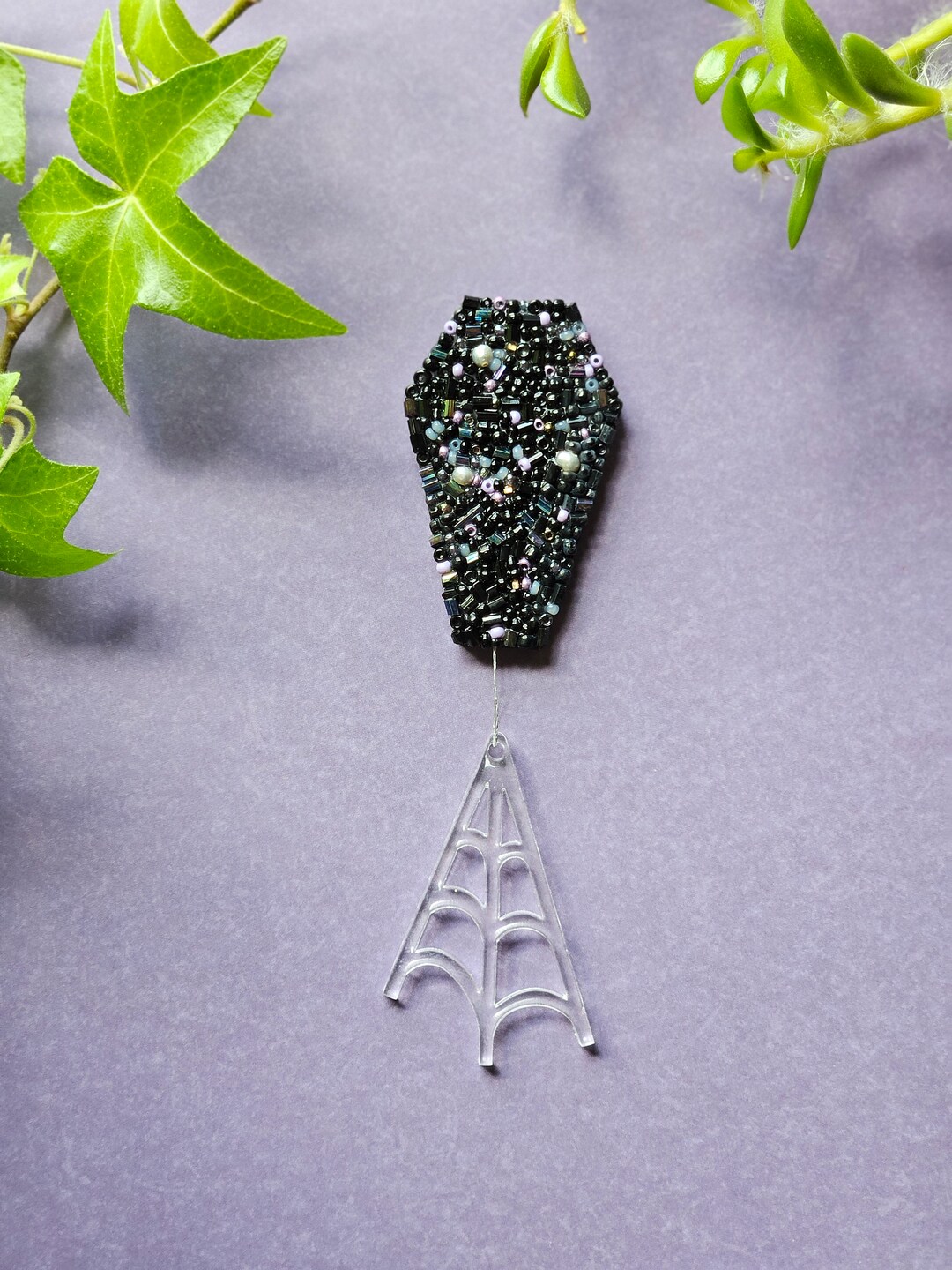 Black & Purple Beaded Coffin School Locker Magnet - Etsy