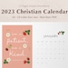 Christian Calendar 2023 Printable Biblical Wall Calendar 2023 Religious ...