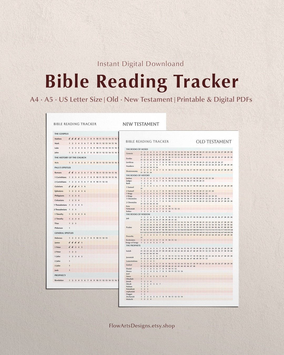 Bible Reading Tracker Bible Reading Plan Printable Bible Chart Digital ...