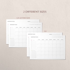 Undated Monthly Planner Printable | Perpetual Calendar Pages Template ...