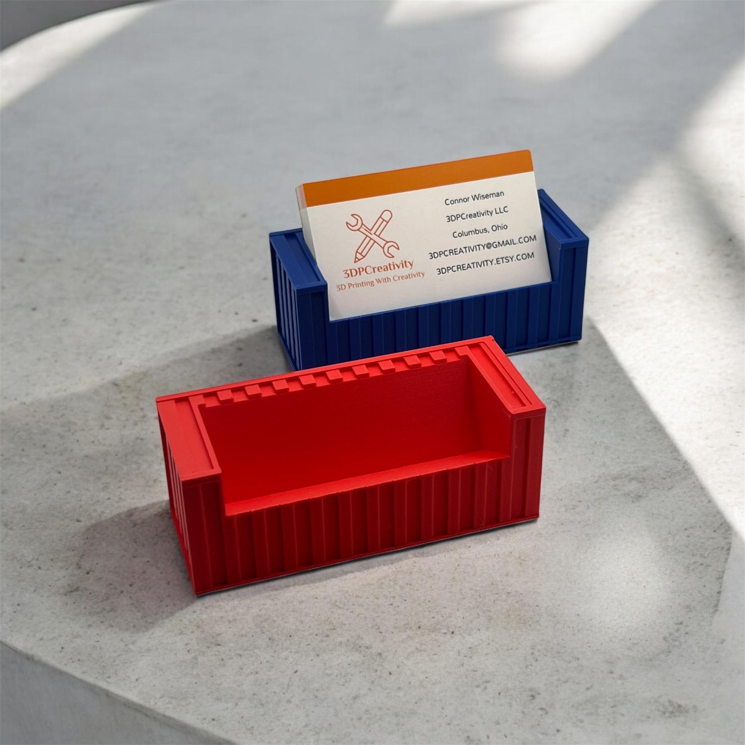 Mini Shipping Container Business Card Holder, 3D Printed Desk Organizer ...