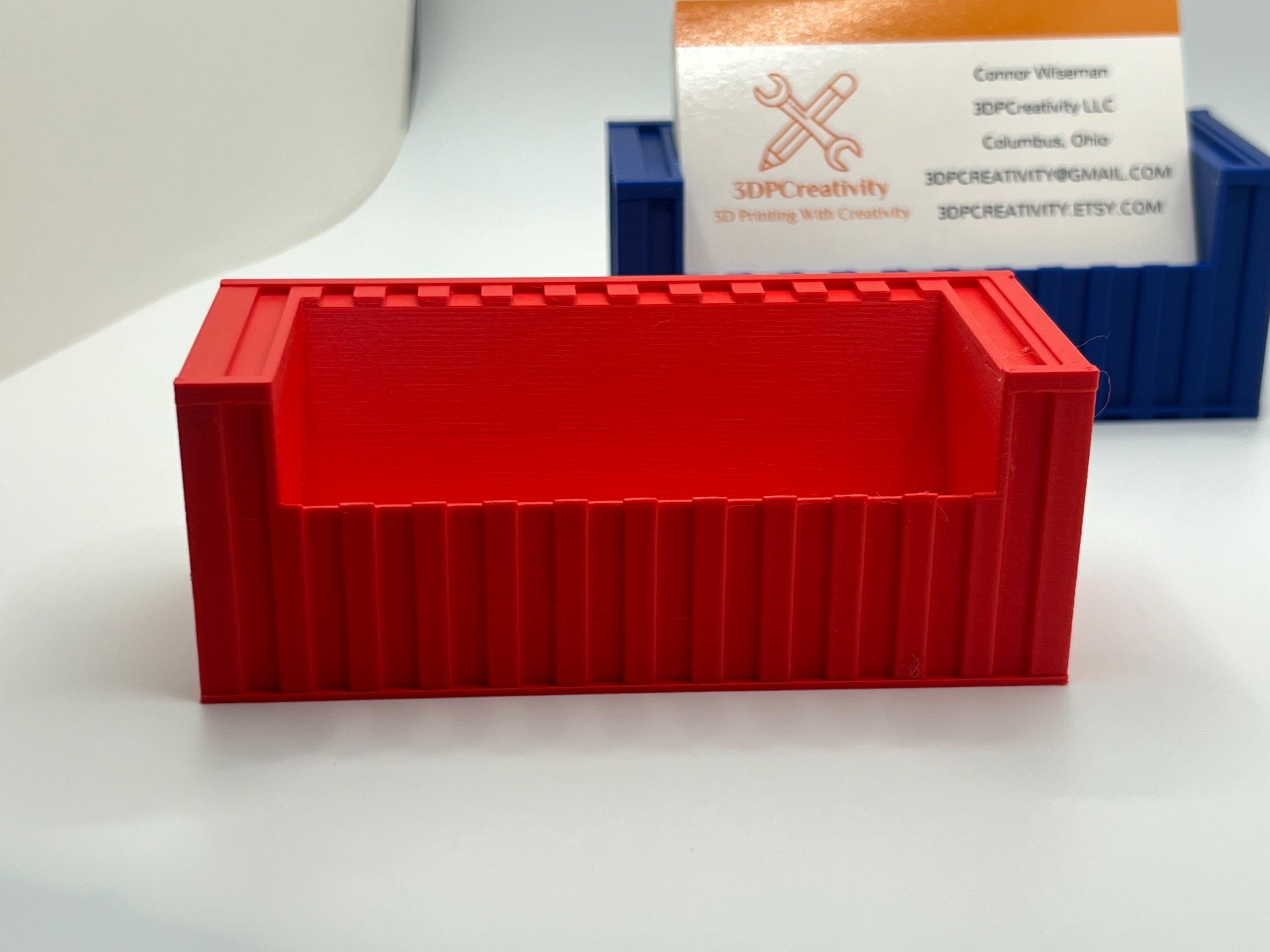 Mini Shipping Container Business Card Holder, 3D Printed Desk Organizer ...