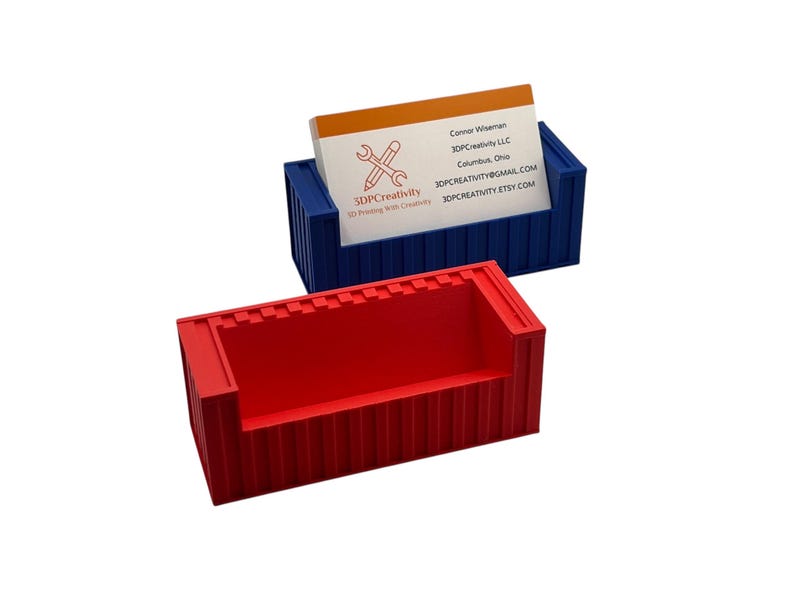 Mini Shipping Container Business Card Holder, 3D Printed Desk Organizer ...