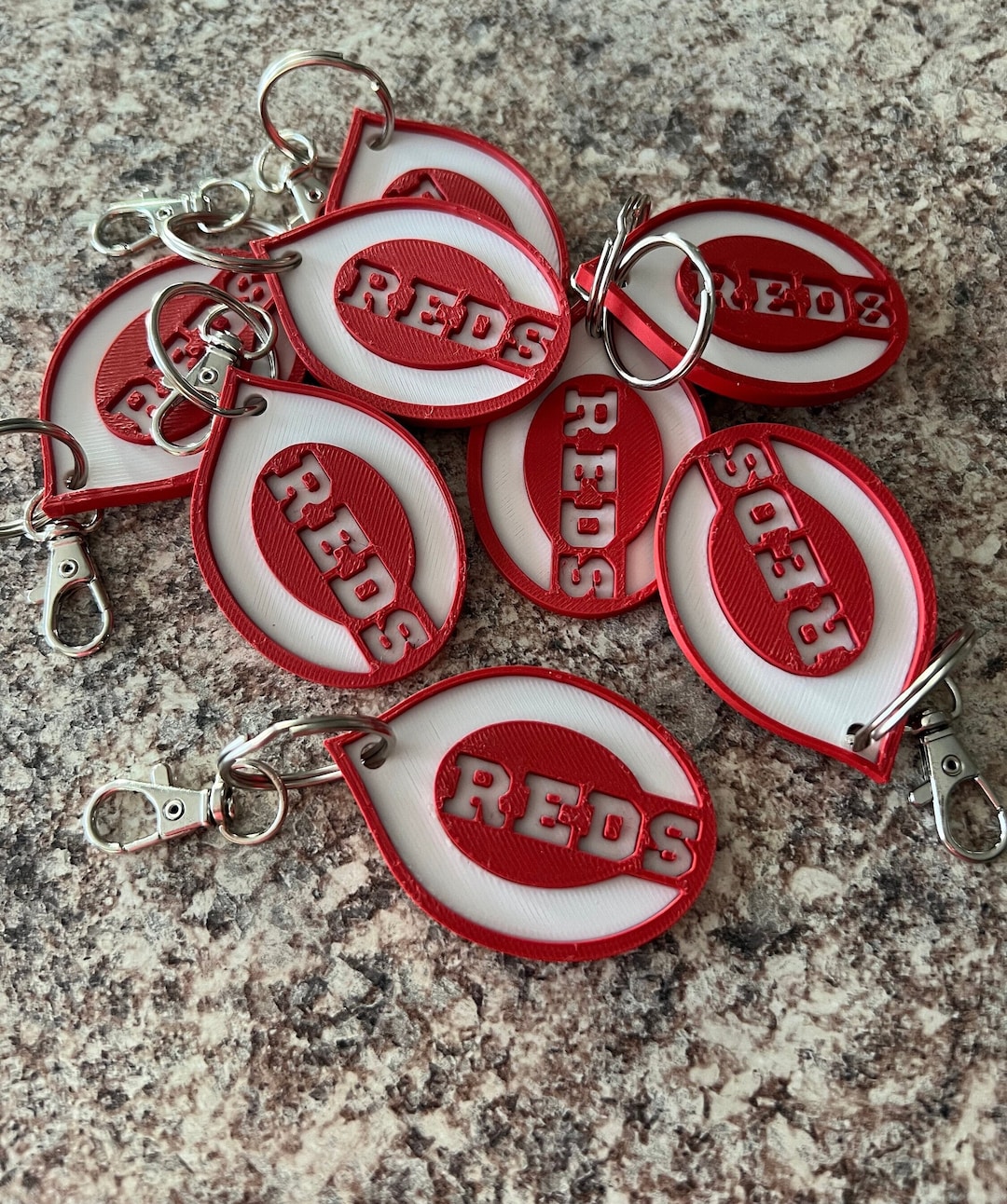 Cincinnati Reds Baseball Keychain, MLB Baseball Keychain, Baseball Gift ...