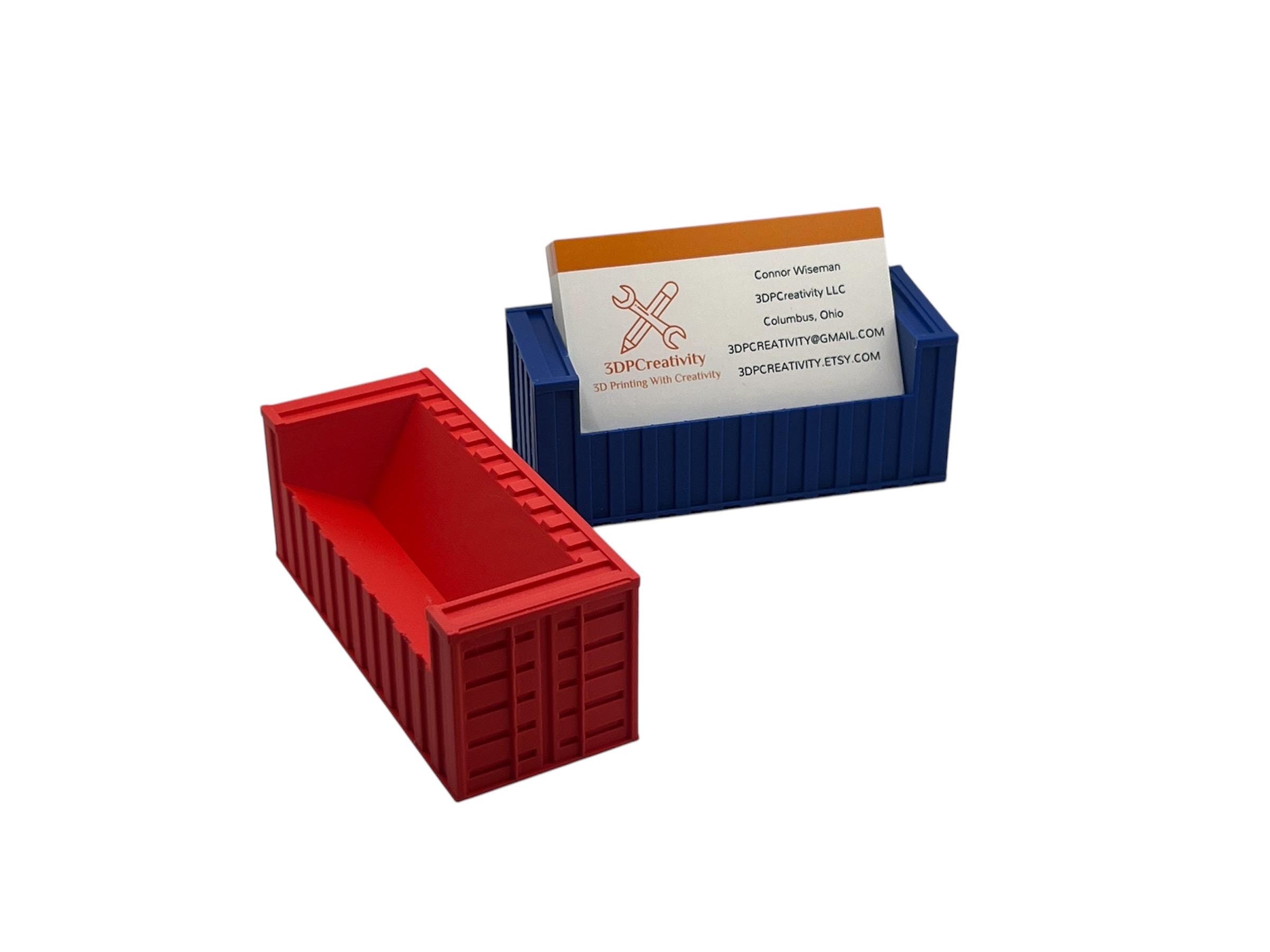 Mini Shipping Container Business Card Holder, 3D Printed Desk Organizer ...