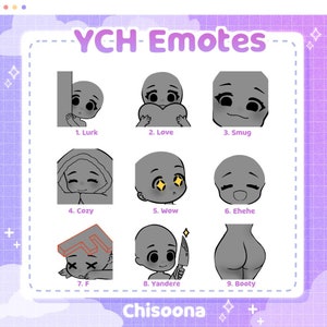 YCH Twitch Emotes | DIY | YCH | Cute Emote Pack - Etsy