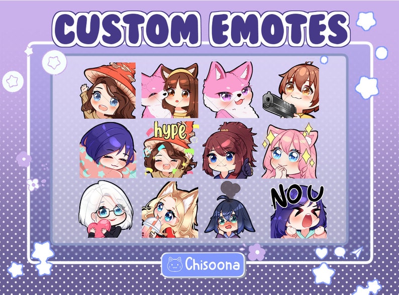 Emotes PERSONNALISÉES, Emojis Pour Twitch, Discord Et Youtube - Etsy