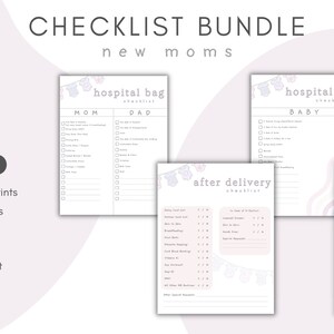 Hospital Bag Checklist New Mom Checklists Birth Plan - Etsy