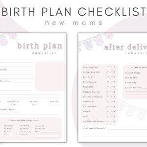 Birth Plan Checklist, New Mom Checklists, Birth Plan Printable ...