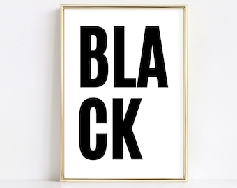 Black Word Art, Black History Month Printable, Wall Decor Print, Black ...