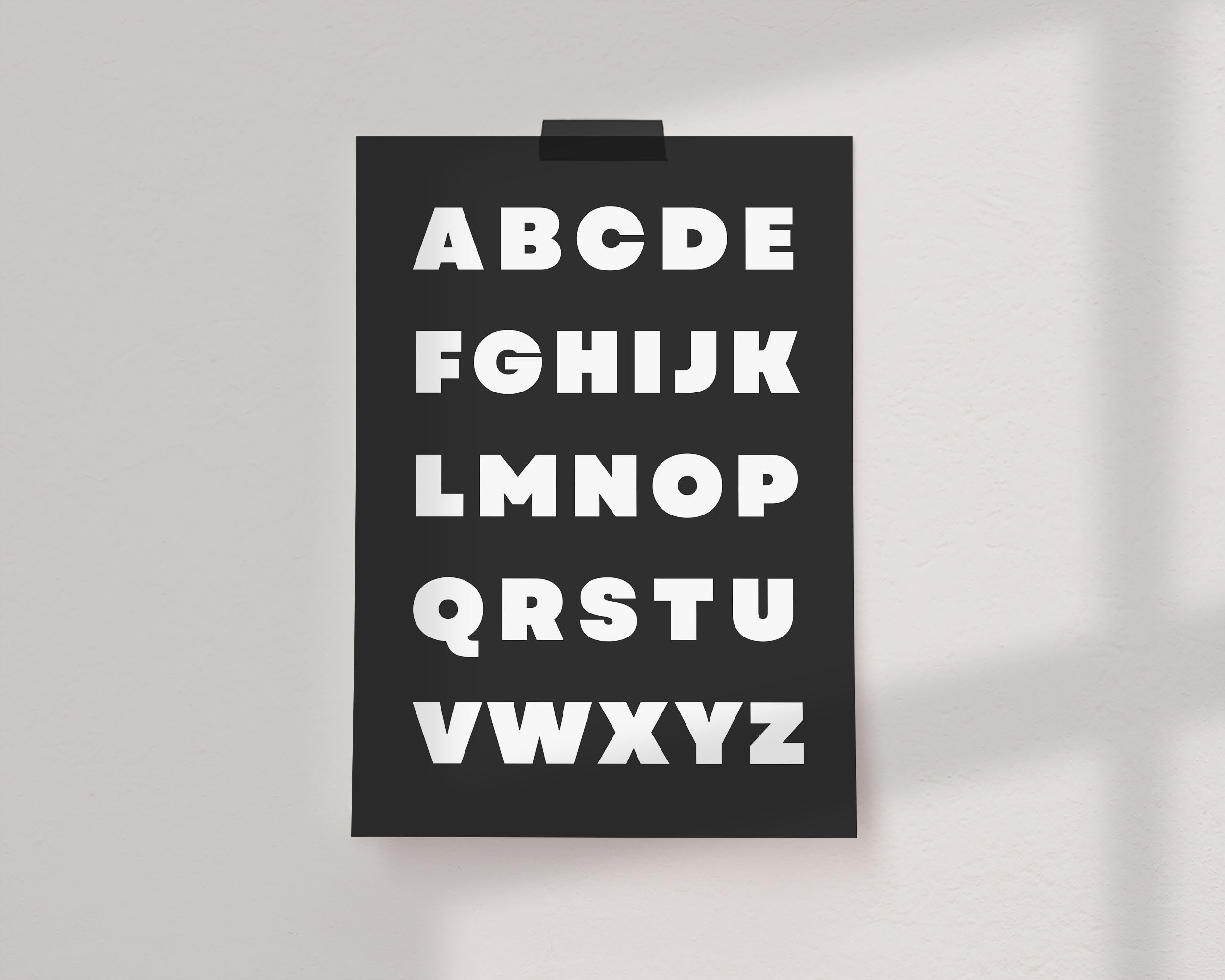 ABC Poster, Alphabet Printable, Black and White Alphabet, Neutral ...