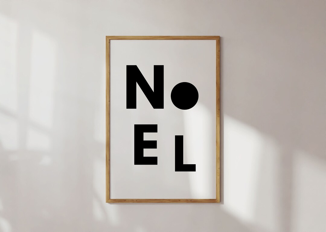 Black and White Noel Print, Christmas Wall Art, Printable Christmas ...