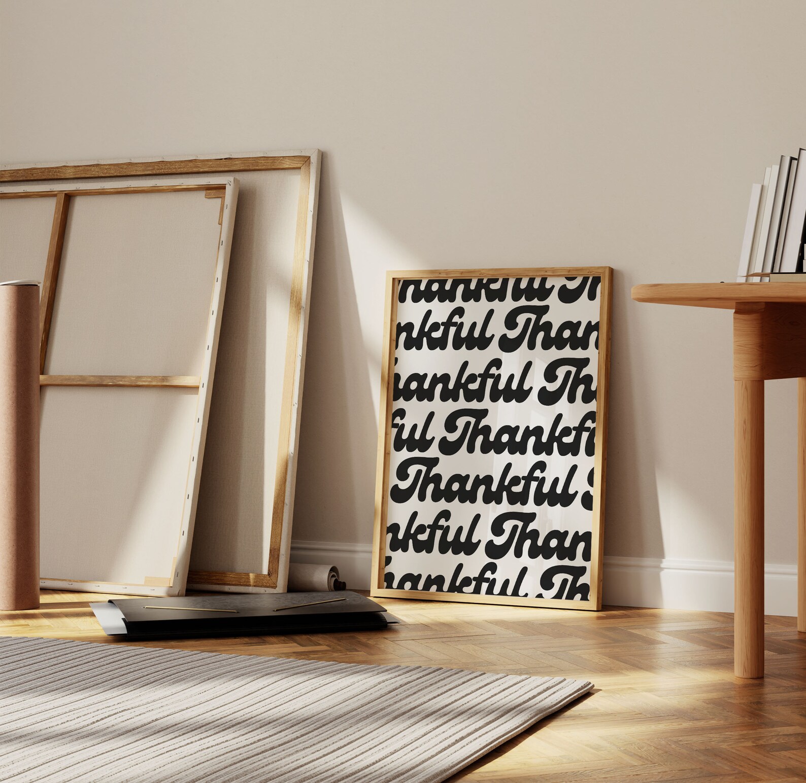 Thankful Wall Art, Thanksgiving Decor Printable, Seasonal Prints, Bold ...
