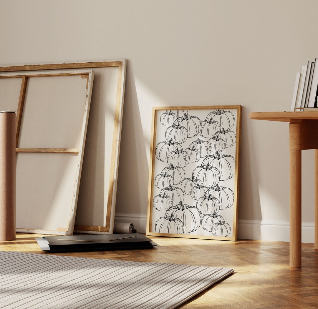 Fall Thanksgiving Poster, Pumpkin Wall Art, Autumn Decor, Halloween ...