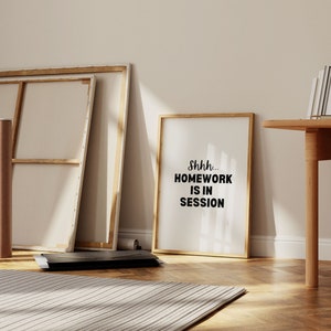 Homework Sign, Homeschool Classroom Printable, Kids Homework Poster ...