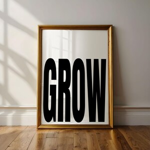 GROW Classroom Poster, School Printable, Plant Gallery Wall, Growth ...