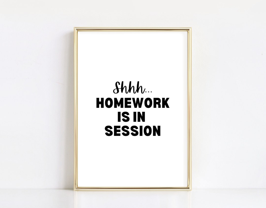 Homework Sign, Homeschool Classroom Printable, Kids Homework Poster ...
