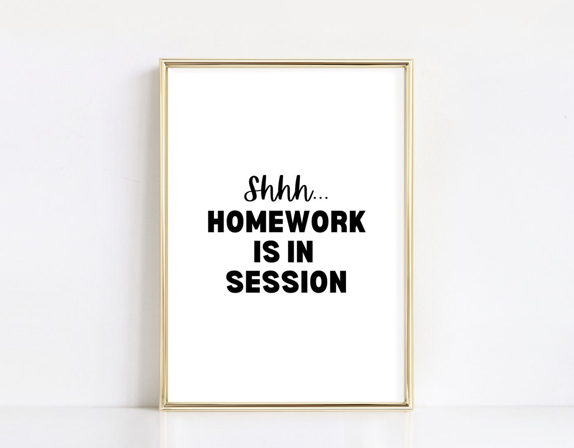 Homework Sign, Homeschool Classroom Printable, Kids Homework Poster ...