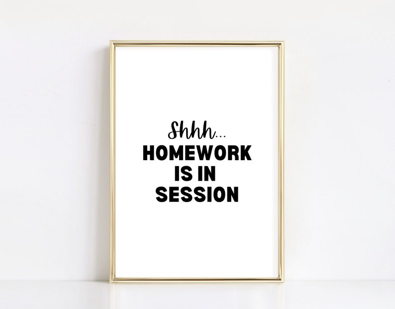 Homework Sign, Homeschool Classroom Printable, Kids Homework Poster ...