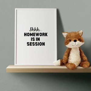 Homework Sign, Homeschool Classroom Printable, Kids Homework Poster ...
