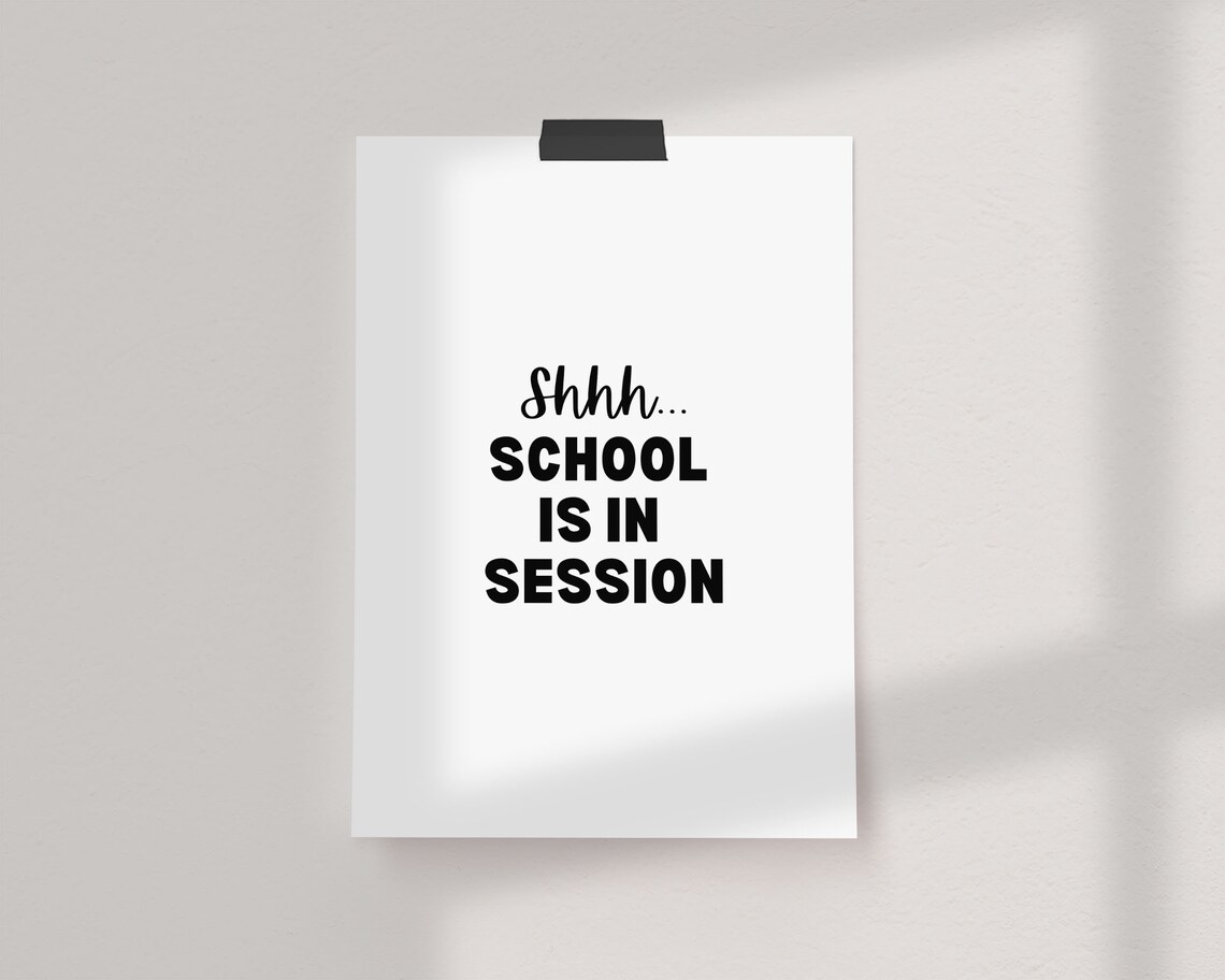 School is in Session Sign, Homeschool Classroom Poster, Classroom Wall ...