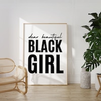 Personalized Name Positive Affirmations Wall Art, Black Girl Magic ...