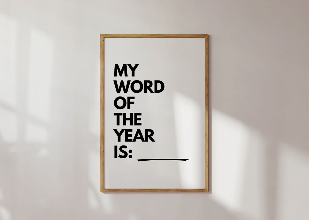 New Year Wall Art, Word of the Year, Inspirational Printable ...