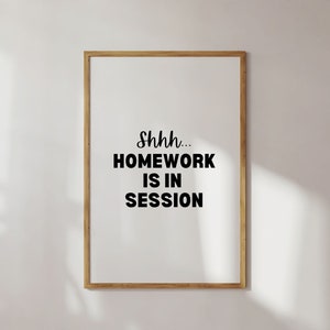 Homework Sign, Homeschool Classroom Printable, Kids Homework Poster ...