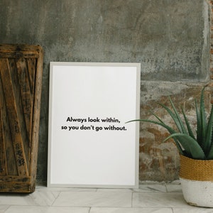 Always Look Within | Self Reflection Quote | Instant Download | Wall ...